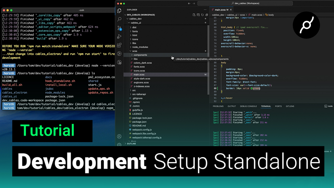 Video Tutorial: Standalone Dev Environment - cables.gl - blog